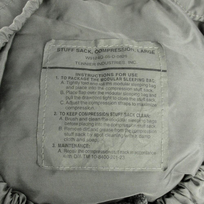 US Large Grey Stuff Sack - US Army Surplus - Sleeping Bags